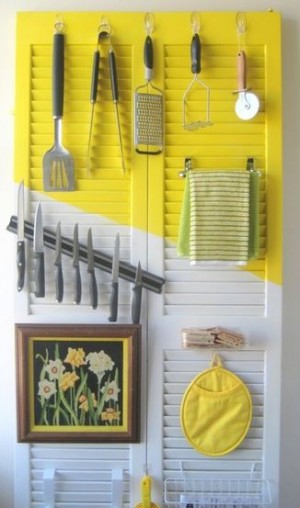 Shutters as Wall Organizers - How Clever! - Nautical Snob